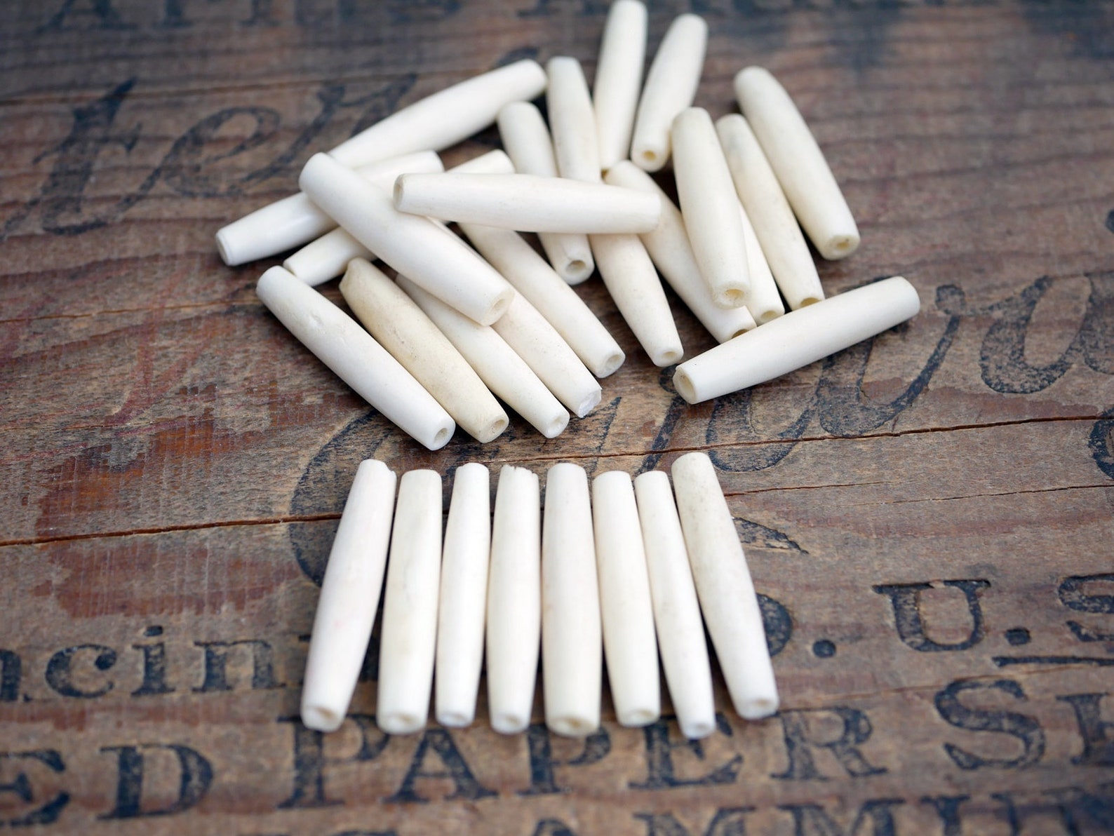 Bone Hairpipe Beads Cattle Bone Hairpipe Tubes 40x8mm Hair Pipe Beads ...