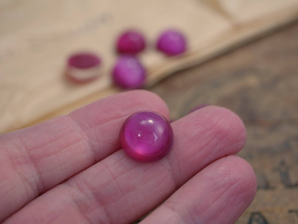 Vintage Deep Pink Moonstone Glass Rhinestone 13mm Rhinestone | Etsy