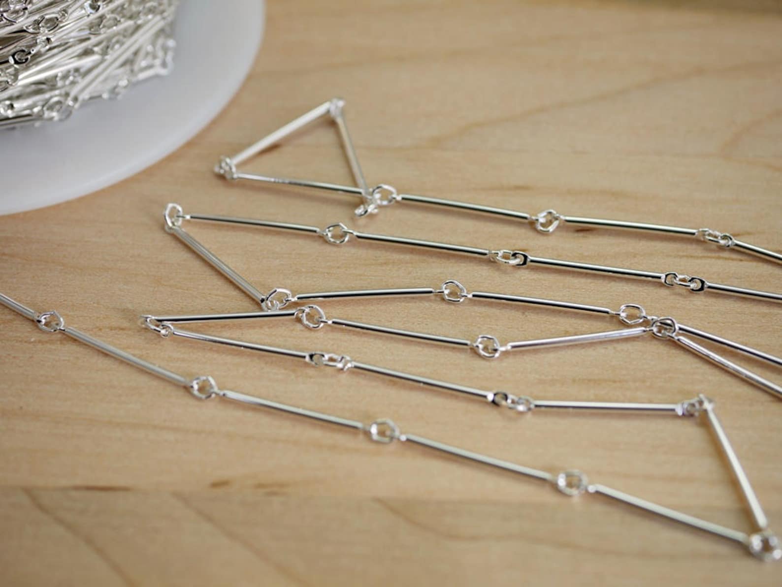 Silver Tone Bar Chain 18mm Link Made in USA Sold by the Foot - Etsy