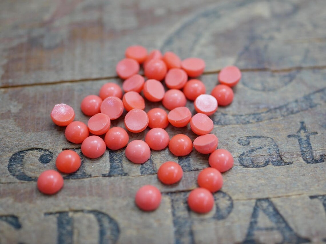 Rhinestone Vintage 5mm Rhinestone Coral Small Rhinestone Faceted Edge ...