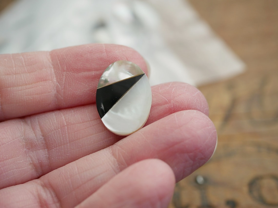 Vintage Shell Inlay Cabochons 18x13mm Abalone Shell Inlay 2 - Etsy