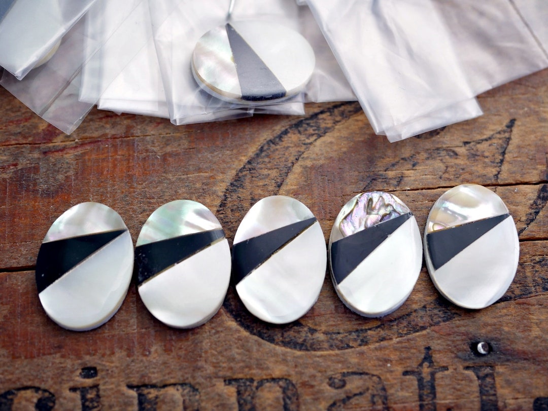 Vintage Shell Inlay Cabochons 18x13mm Abalone Shell Inlay (2) MA10 - Etsy