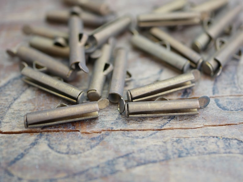 Vintage Brass Slide End Caps Brass End Cap Finding 15mm Long | Etsy