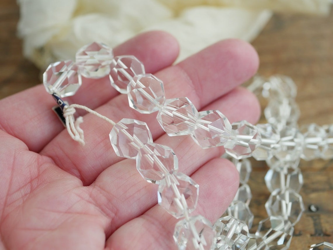 Vintage Cut Crystal Beads 12mm Crystal Beads Made in Japan Old Stock (8 ...