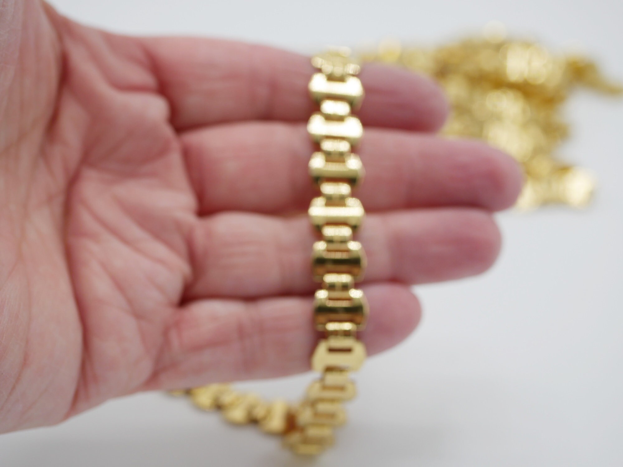 Wide Gold Link Chain 10mm Link Chain Bracelet Chain Sold by | Etsy