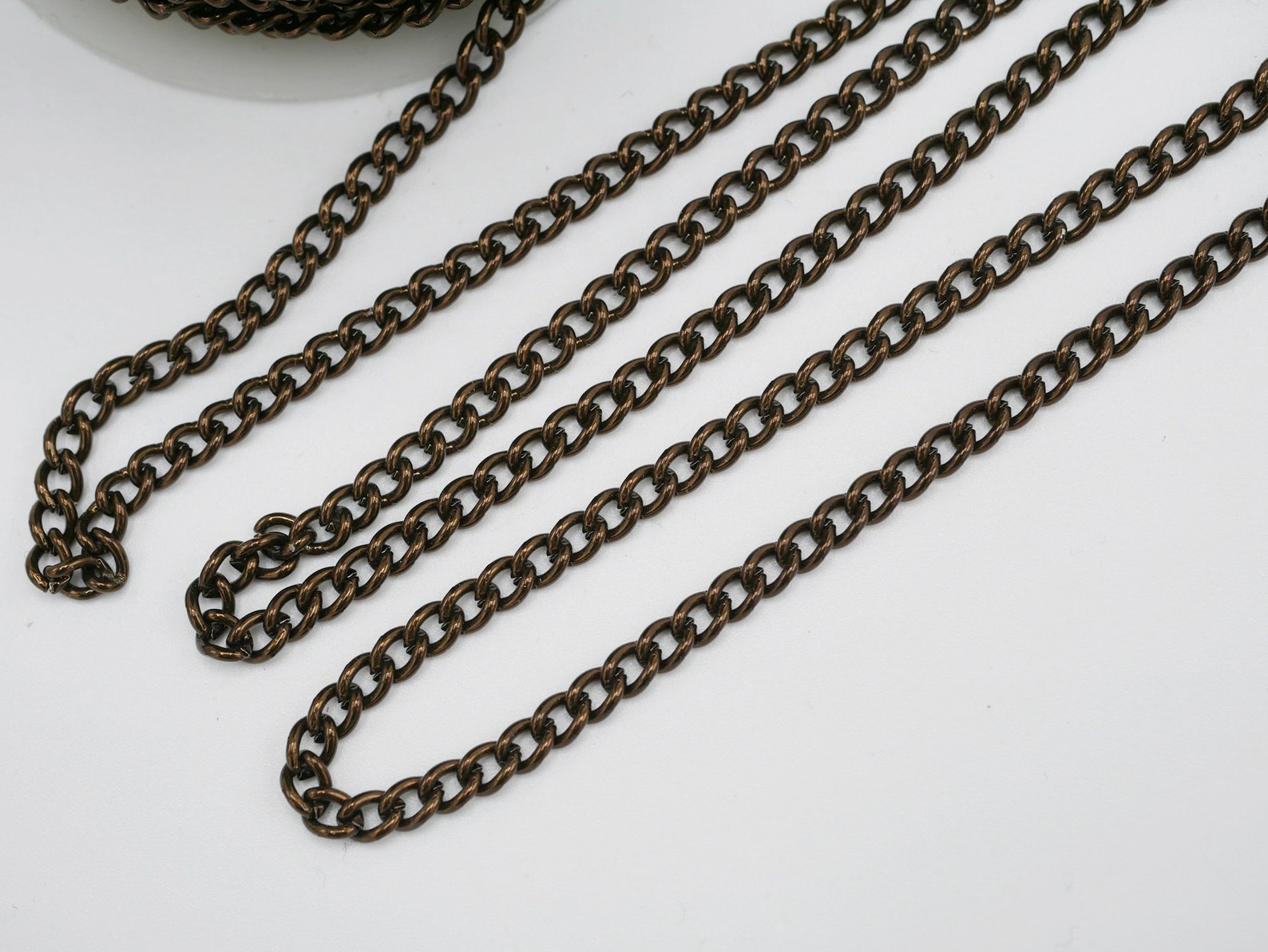 Antiqued Copper Color Curb Chain 3.3mm Link Dark Copper Curb | Etsy