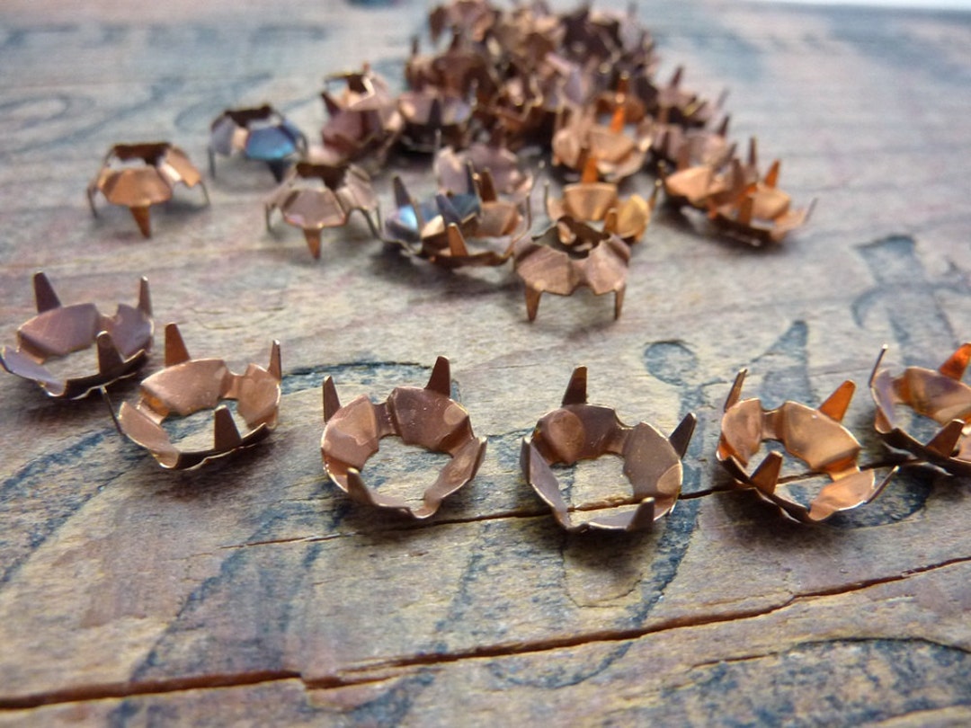 Vintage Copper Prong Sew on Setting SS40 or SS41 8.5mm (6) - Etsy