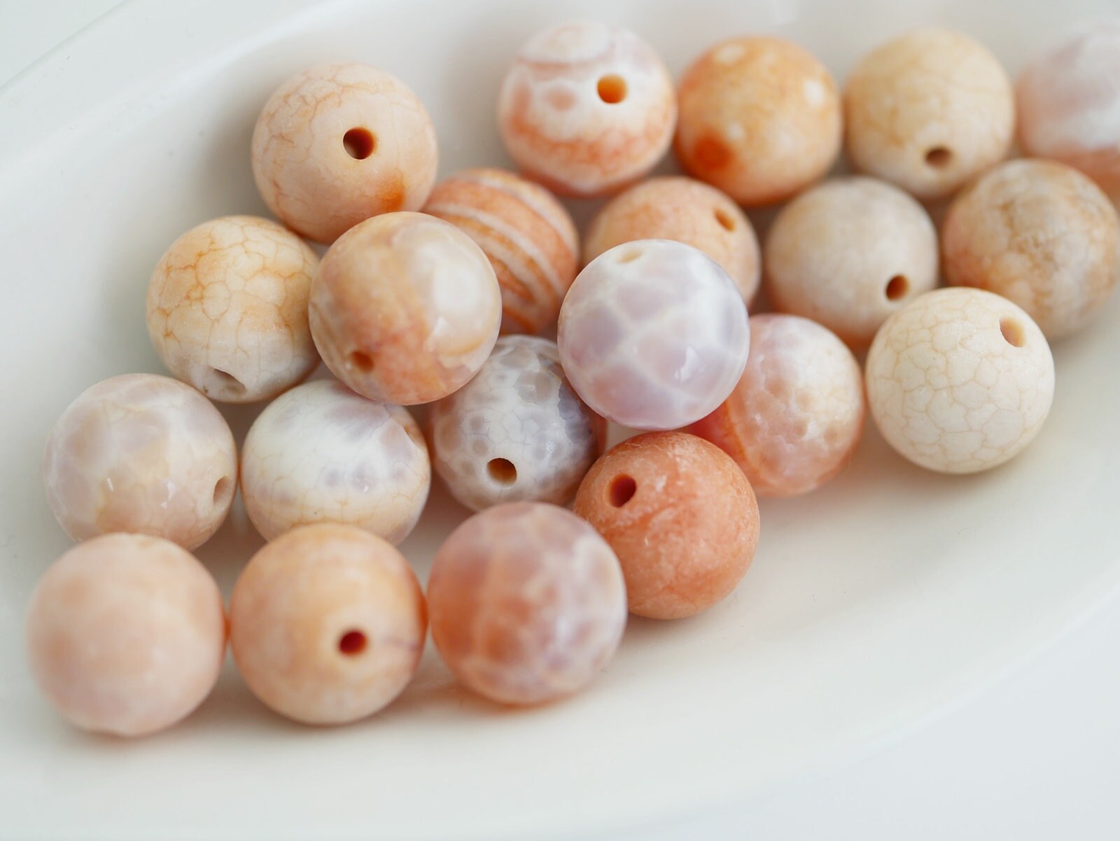 Round Orange Fire Agate Beads 10mm Round Gemstone Beads 12 | Etsy