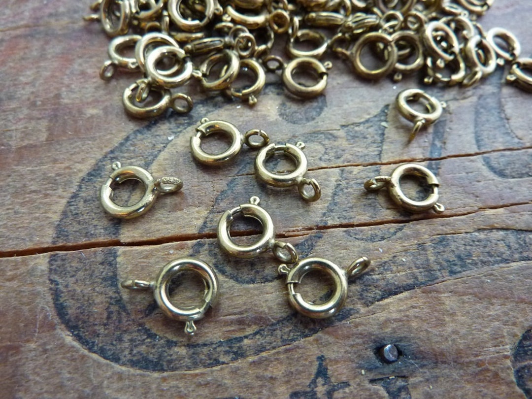 Antiqued Brass Bronze 7mm Spring Ring Clasp (20) - Etsy