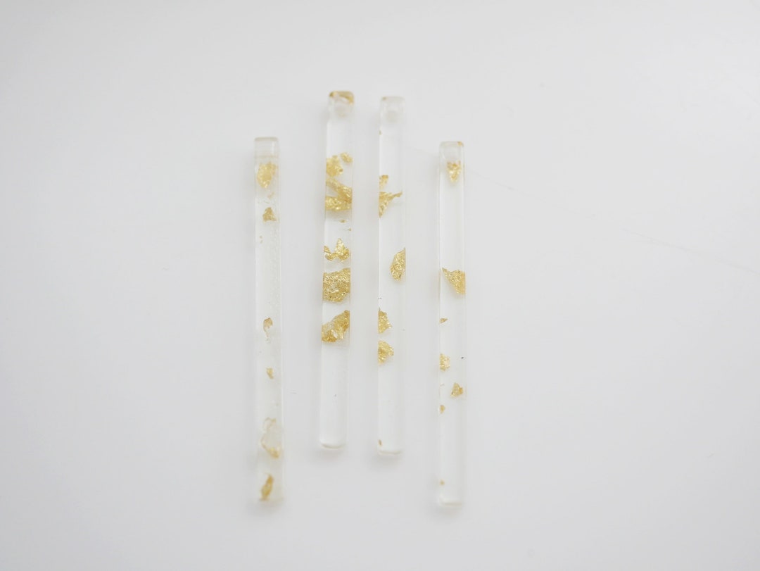 Zola Elements Gold Foil Acetate Stick Drop 3x39mm Acrylic Drop (4 Pcs ...