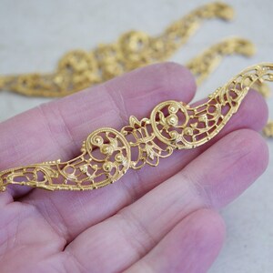Vintage Gold Stamping Filigree Stamping Long Ornate Stamping 90x15mm (1 ...