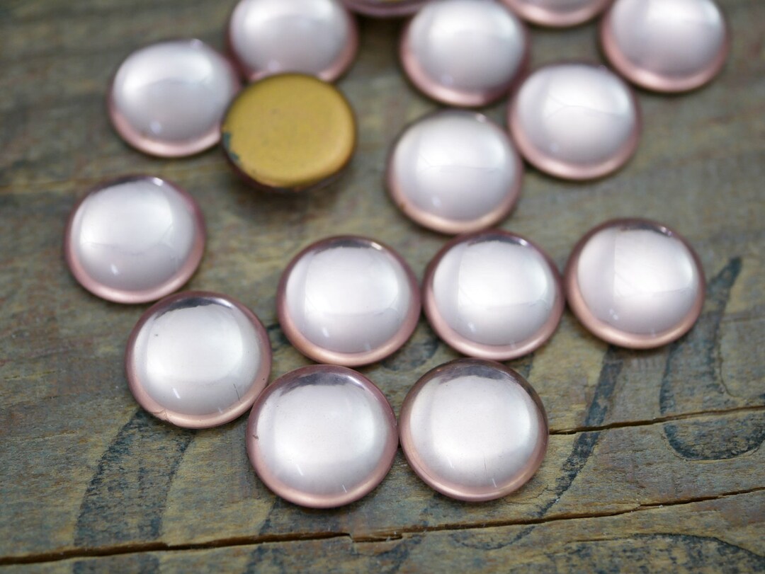 Vintage Glass Rhinestone 15mm Pink Rose Round Rhinestone Large ...