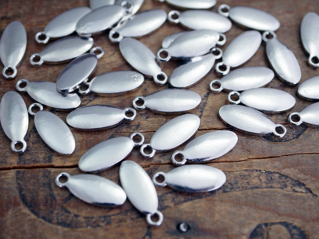 Silver Drop Charms Not Flat Silver Drops 15x8mm Including Loop Drop ...
