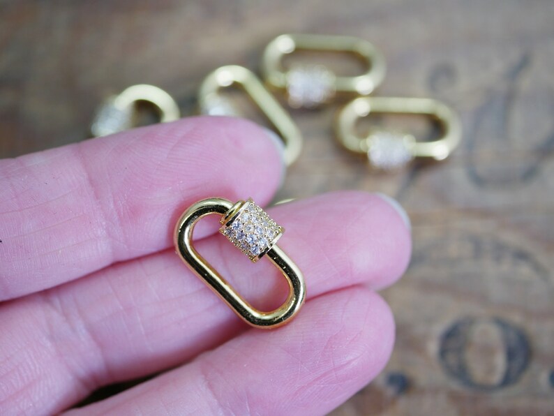 Rhinestone Pave Gold Link Screw Open Closed Connector Link | Etsy