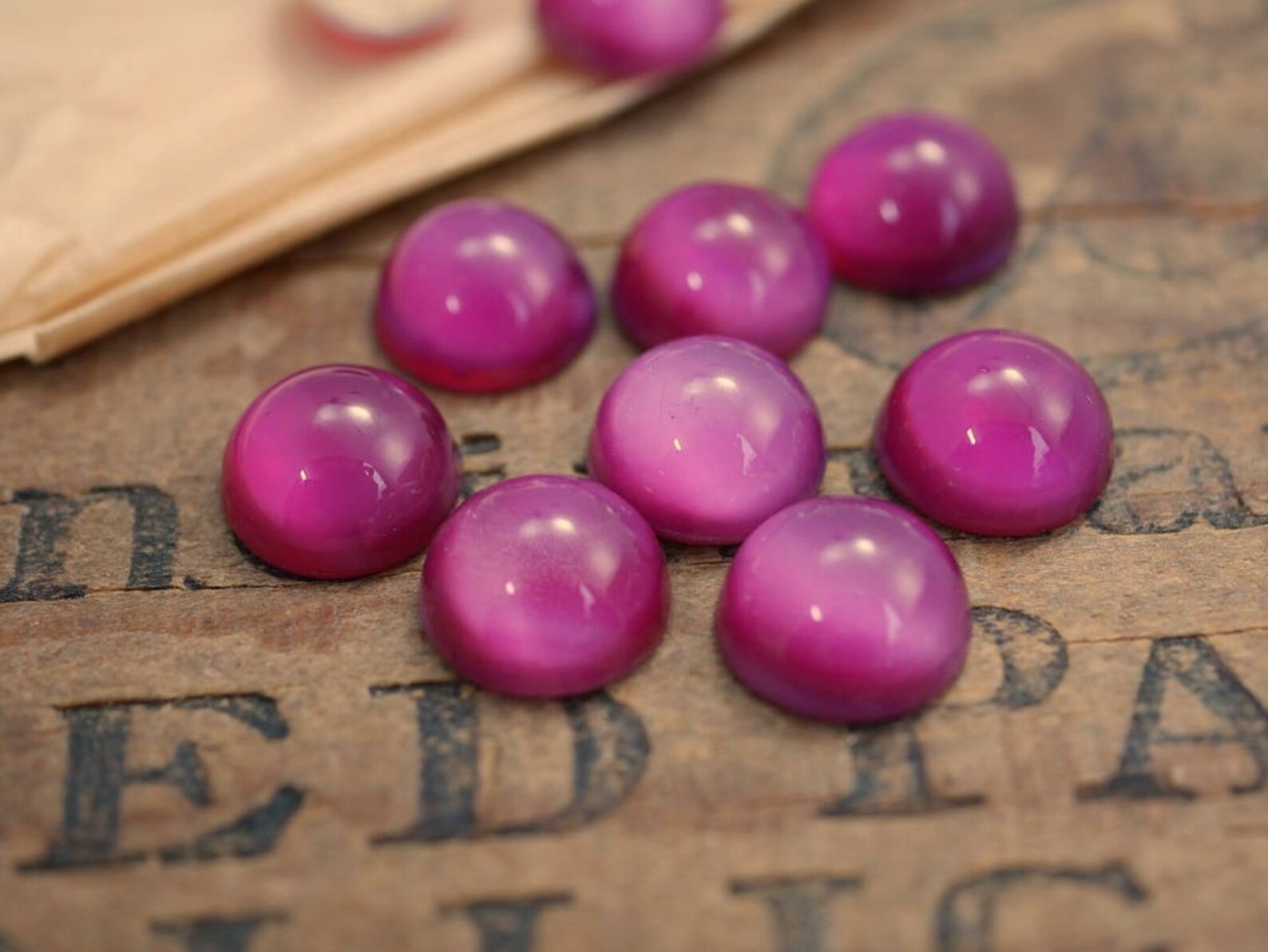 Vintage Deep Pink Moonstone Glass Rhinestone 13mm Rhinestone | Etsy