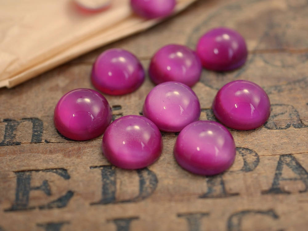 Vintage Deep Pink Moonstone Glass Rhinestone 13mm Rhinestone | Etsy