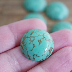 Vintage Glass Cabochon 20mm Turquoise Swirl on White Glass (2 Pieces ...