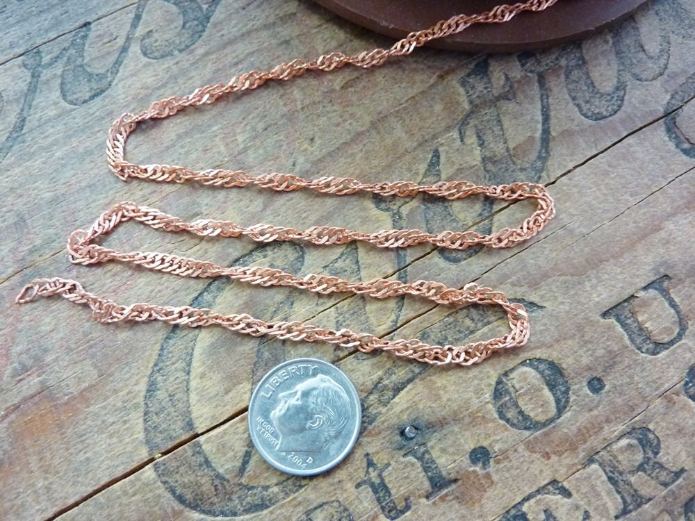 Vintage Copper Steel 3.5mm Twisted Flat Rope Chain (sold by the Foot ...
