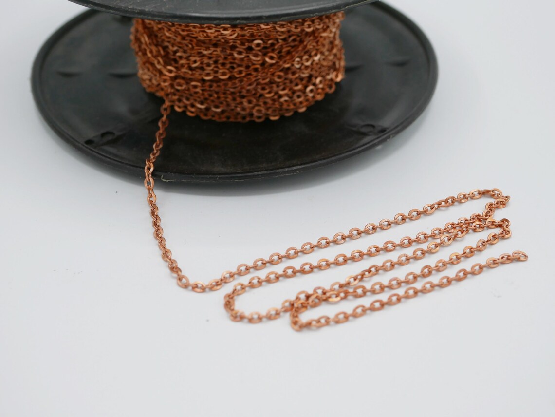 Chain Vintage Copper Steel Flat Cable Chain Bulk Chain-copper - Etsy