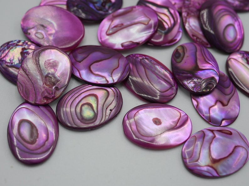 Magenta Abalone Shell Cabochon 18x13mm Hot Pink Shell Cab (6 Pcs) HP61 ...