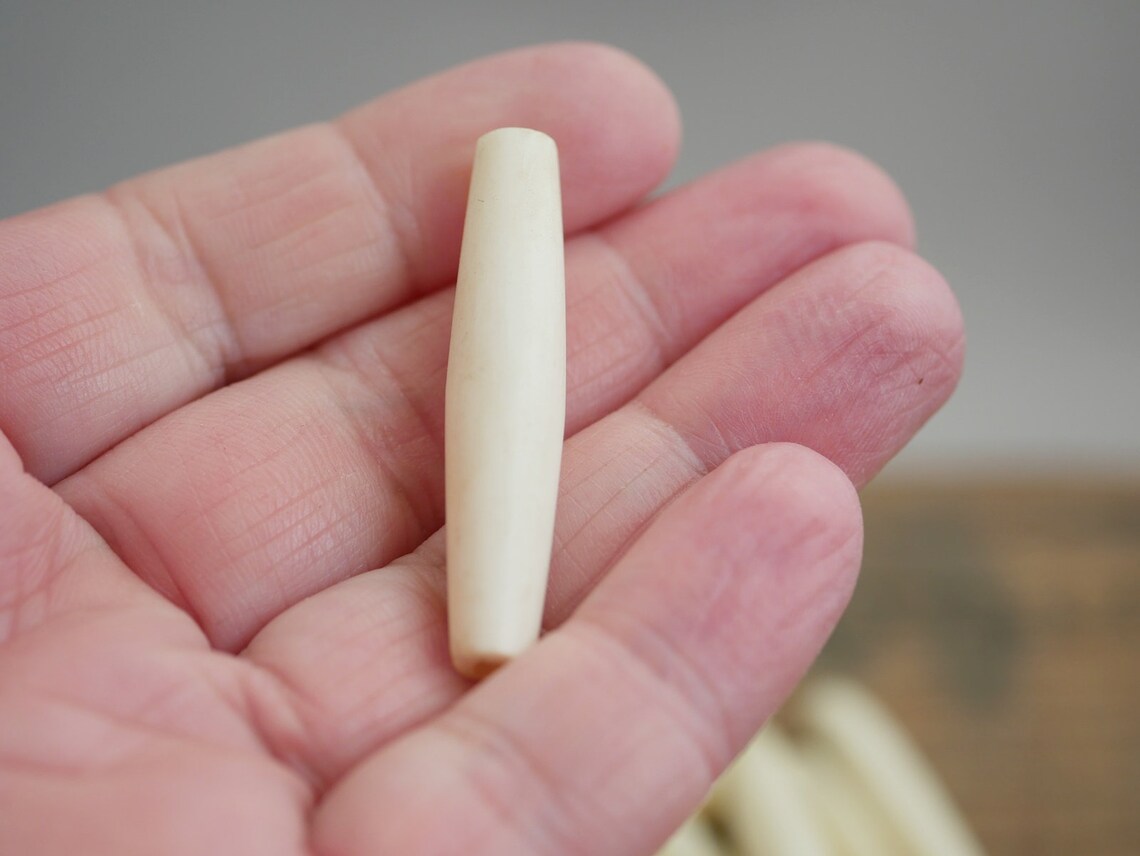 Bone Hairpipe Beads Cattle Bone Hairpipe Tubes 40x8mm Hair Pipe Beads ...