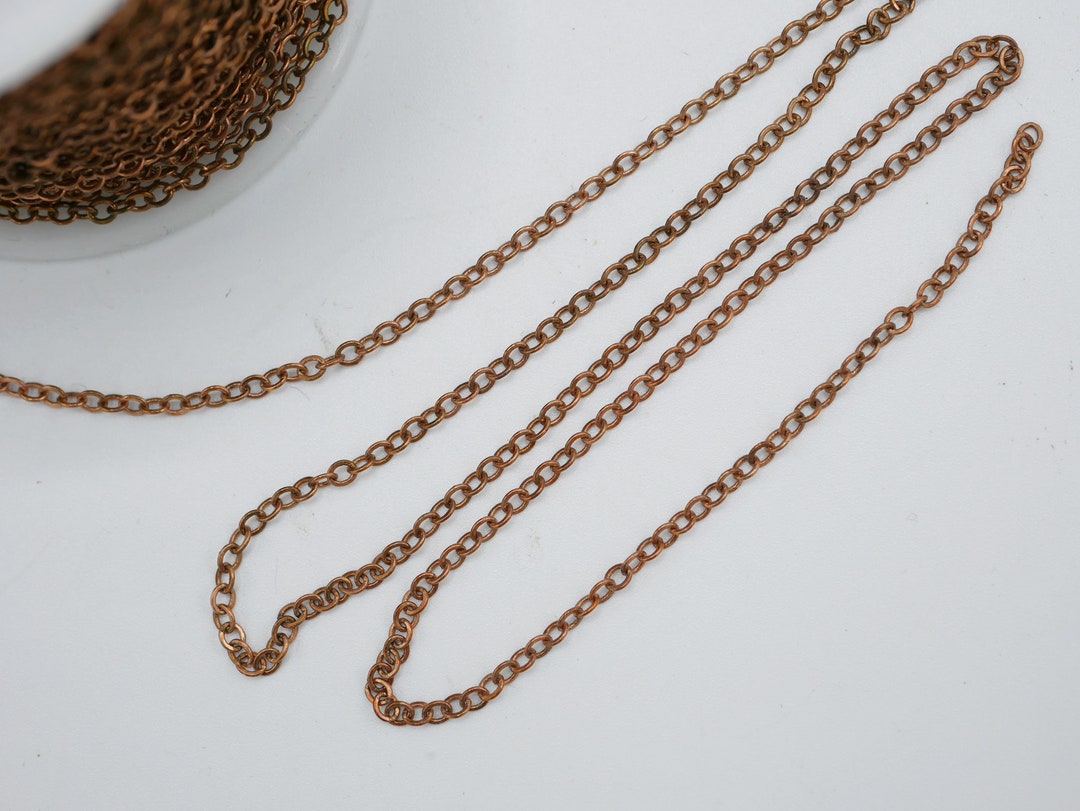 Antiqued Copper 1.4mm Link Cable Chain Small Link Chain Sold by the ...