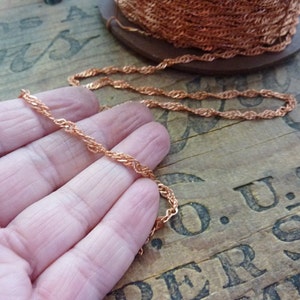 Vintage Copper Steel 3.5mm Twisted Flat Rope Chain (sold by the Foot ...