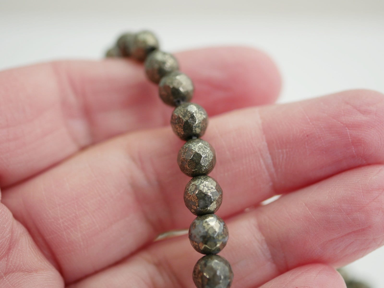 Pyrite Beads Faceted Pyrite Round Beads 6mm Gemstone Beads 15 | Etsy