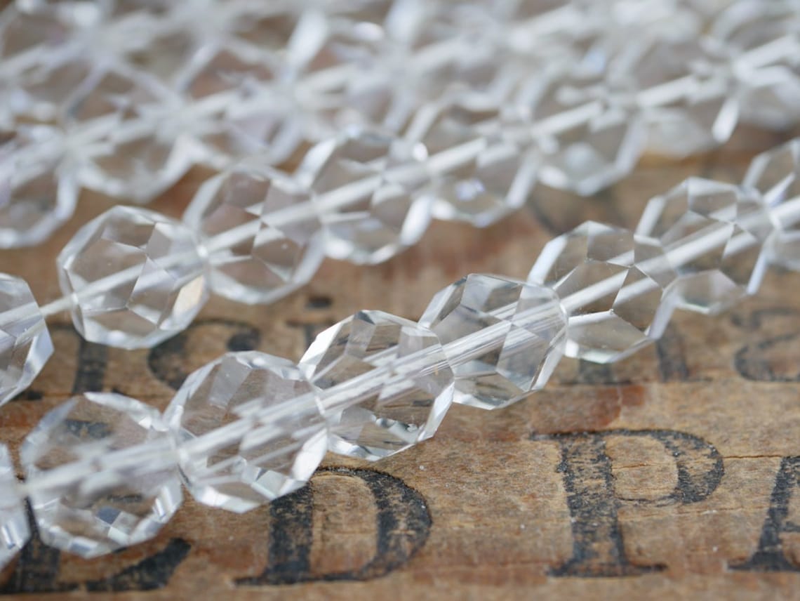 Vintage Cut Crystal Beads 12mm Crystal Beads Made in Japan Old Stock (8 ...