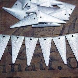 Silver Stamping Dangle Drop Metal Drop Triangle Brushed Silver Triangle ...