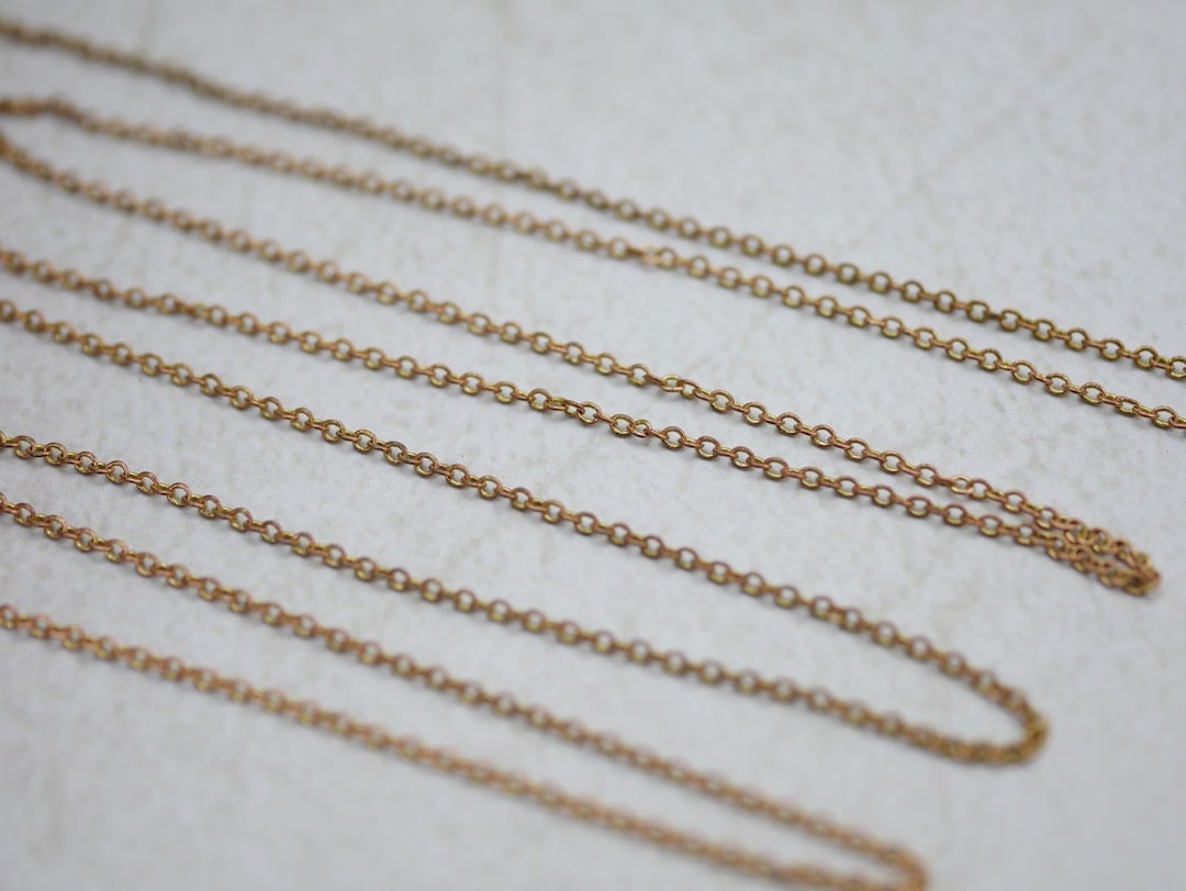 Chain Vintage Small .5mm Brass Cable Chain With Patina Bulk Chain (sold ...