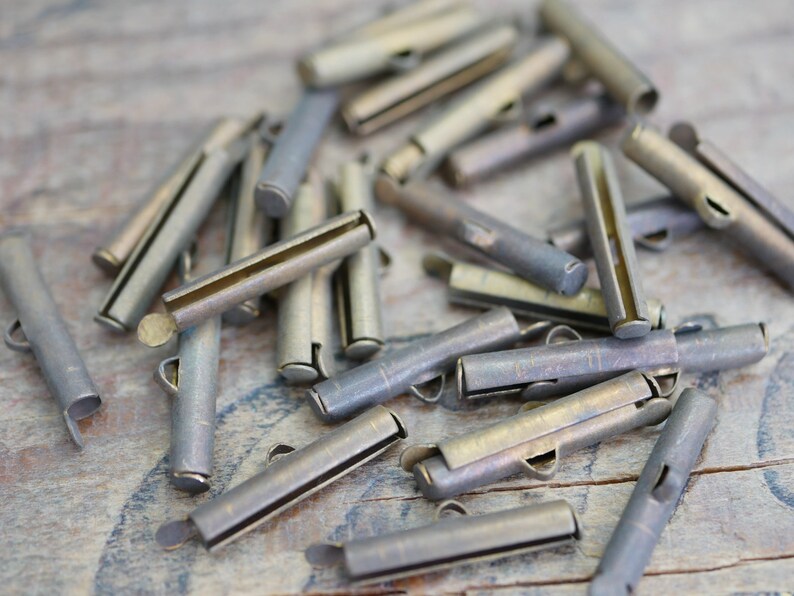 Vintage Brass Slide End Caps Brass End Cap Finding 20mm Long (4 Pcs ...