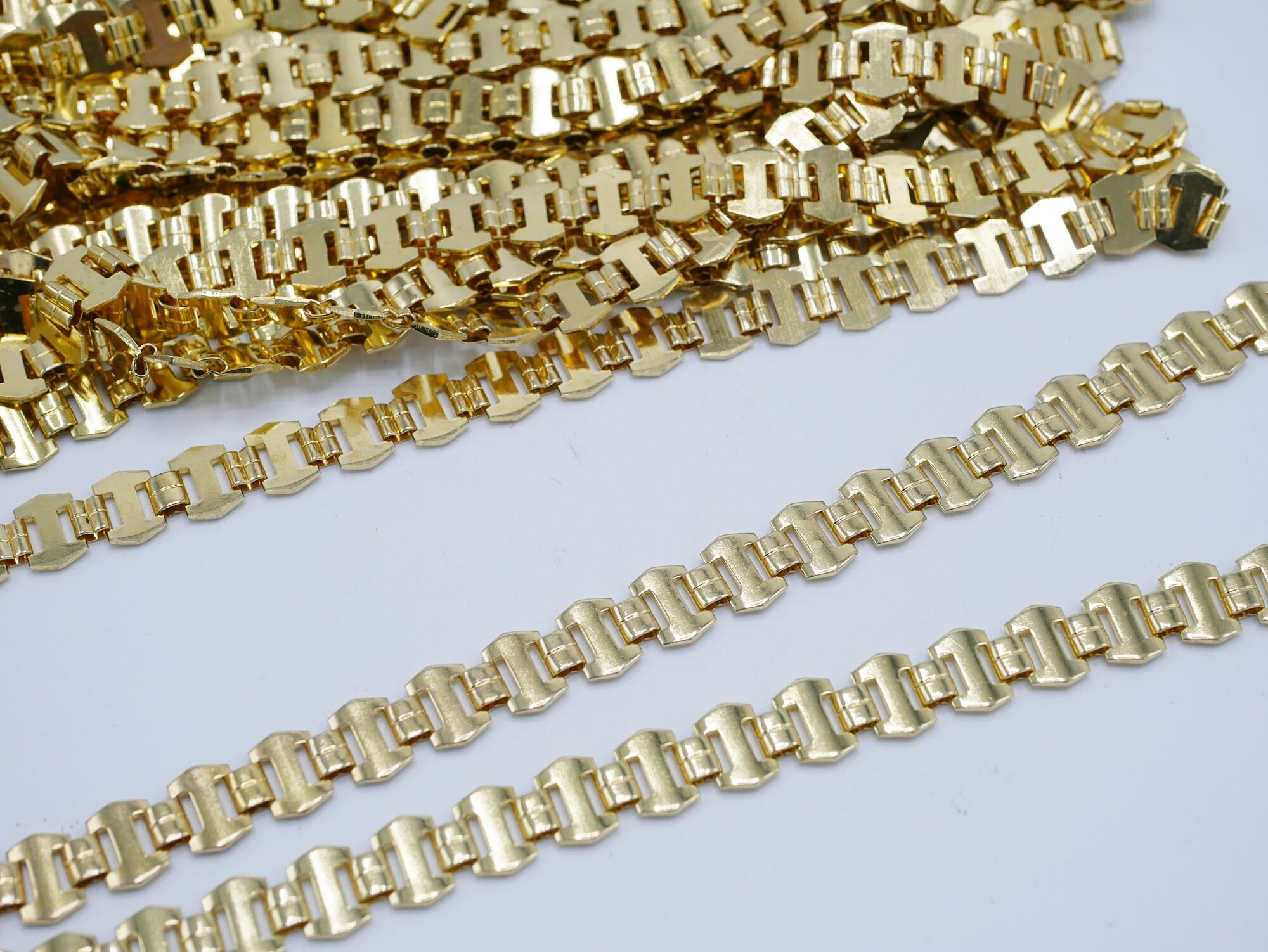 Wide Gold Link Chain 10mm Link Chain Bracelet Chain Sold by | Etsy