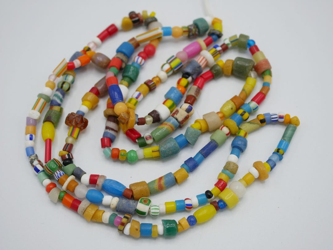 Mixed Trade Bead Strand Christmas Beads Small Trade Beads (one Strand ...