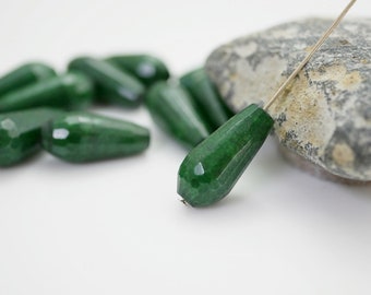 Green Teardrop Beads - Etsy