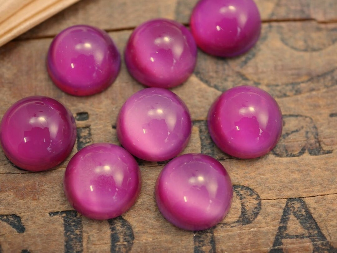 Vintage Deep Pink Moonstone Glass Rhinestone 13mm Rhinestone Pink ...