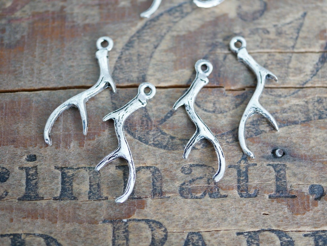 Pewter Antler Charms Deer Antler Charm (6 Pcs) P203 - Etsy