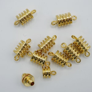 Gold Barrel Clasp Fancy Clasp 17x8mm Barrel Screw Clasp Gold Screw ...