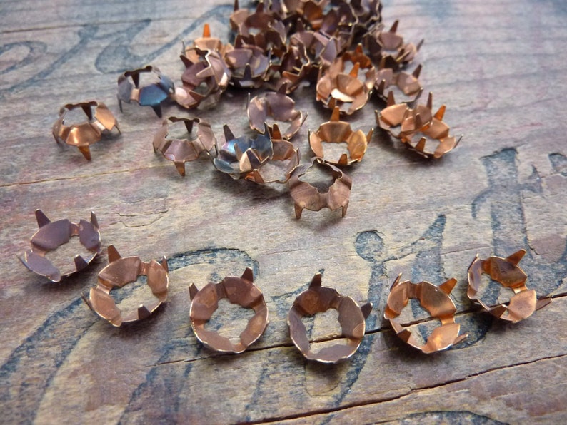 Vintage Copper Prong Sew on Setting SS40 or SS41 8.5mm (6) - Etsy