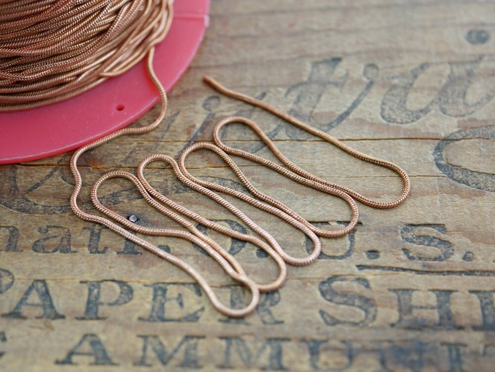 Vintage Solid Copper Snake Chain 1.4mm Sold by the Foot | Etsy