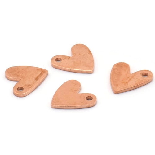 Copper Heart Copper 50 Raw Copper Heart Charms With 1 Hole - Etsy