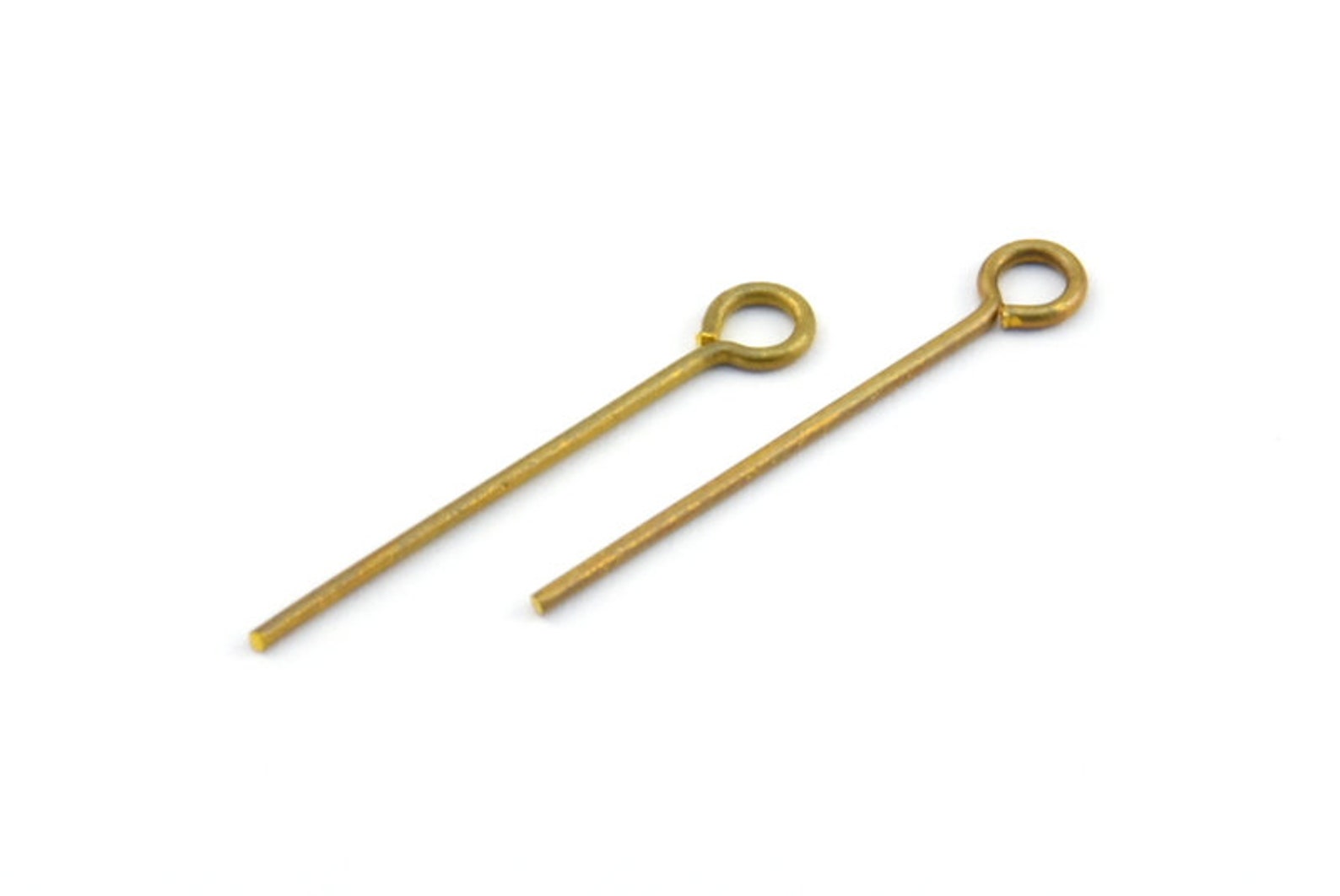 Antique Brass Pin 100 Raw Brass Eye Pins Findings 25mm - Etsy