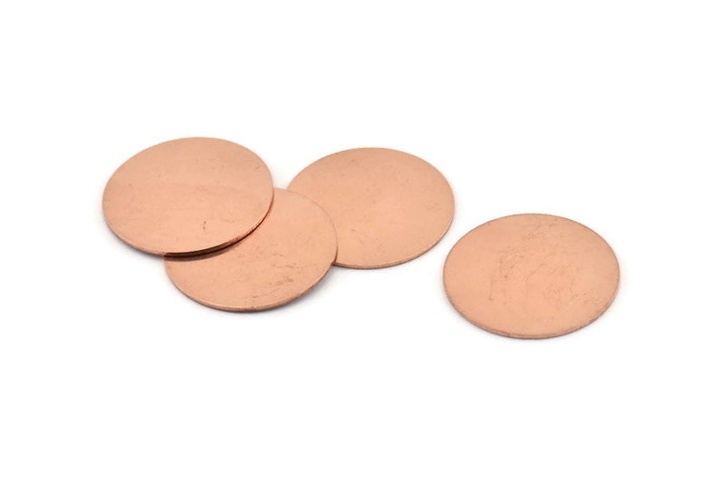 Copper Round Disc 6 Raw Copper Stamping Tags 25x0.80mm - Etsy