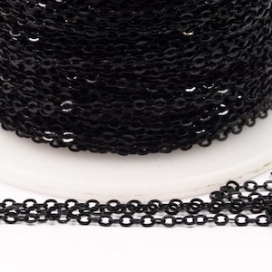 Black Brass Chain, 10 M. (1.5x2mm) Black Brass Soldered Chain - Y006 ...