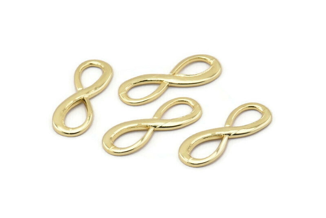 Gold Infinity Charm, 10 Gold Plated Brass Infinity Necklace Charms ...