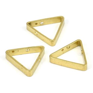 Brass Triangle Charm, 12 Raw Brass Triangles With 2 Holes (14x2.5x0 ...