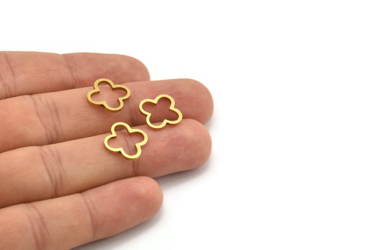 Brass Geometric Connectors, 24 Raw Brass Plus Shaped Connectors (12x1 ...