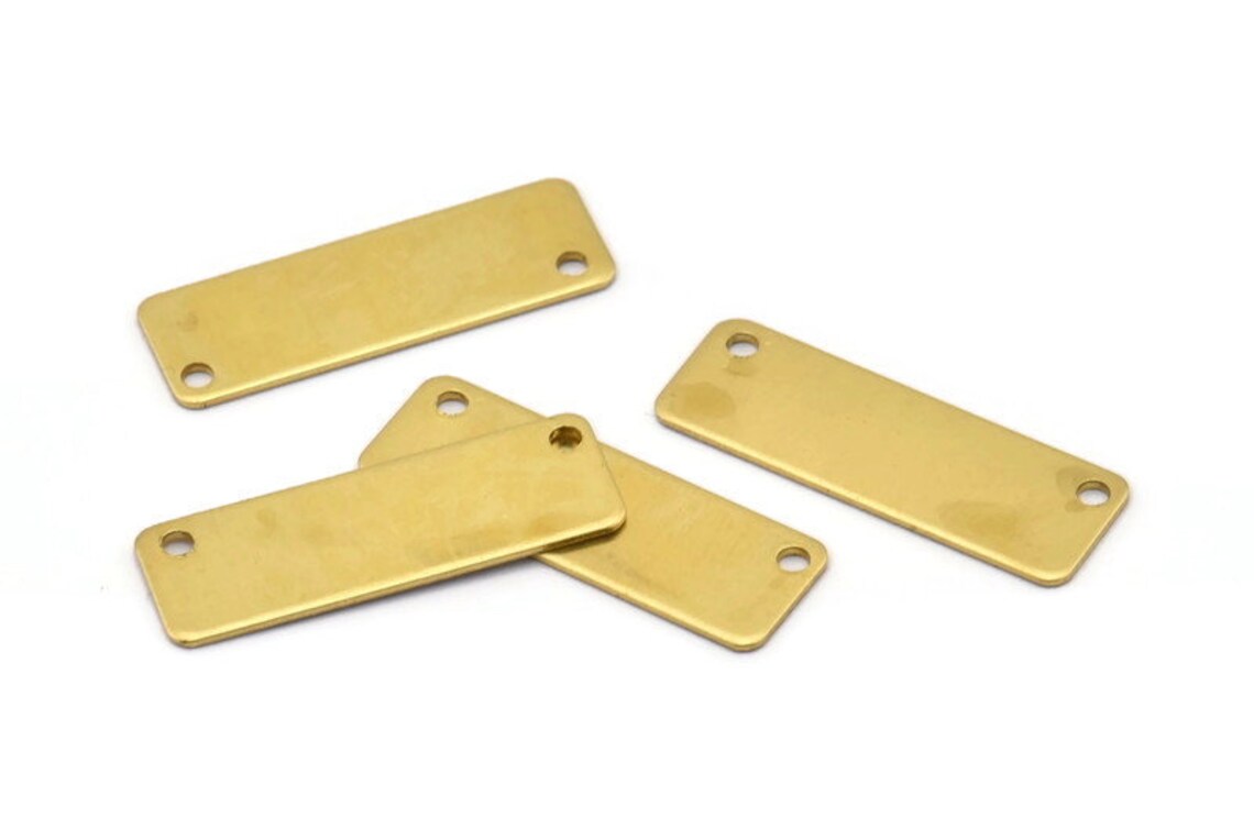 Brass Stamping Blanks, 10 Raw Brass Stamping Blanks (10x30x0.80mm ...