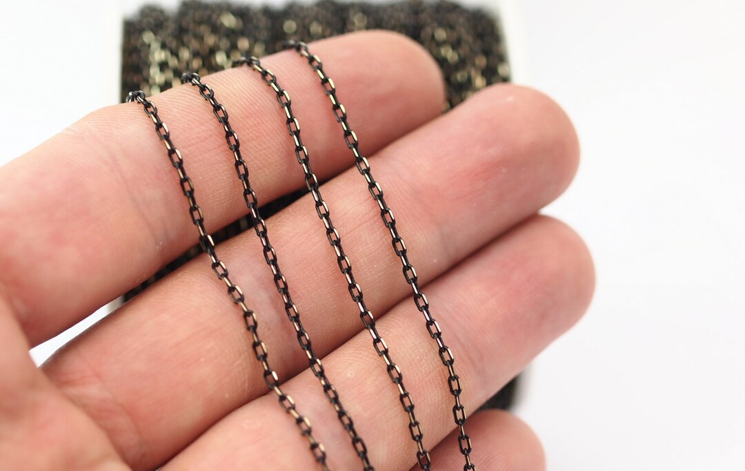 Tiny Chain, Cable Chain, 5 M (2.8x1.5mm) Brass Tiny Faceted Soldered ...