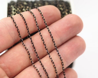 Faceted Soldered Flat Cable Chain Raw Brass Chain Solder Tiny Chain 0. ...